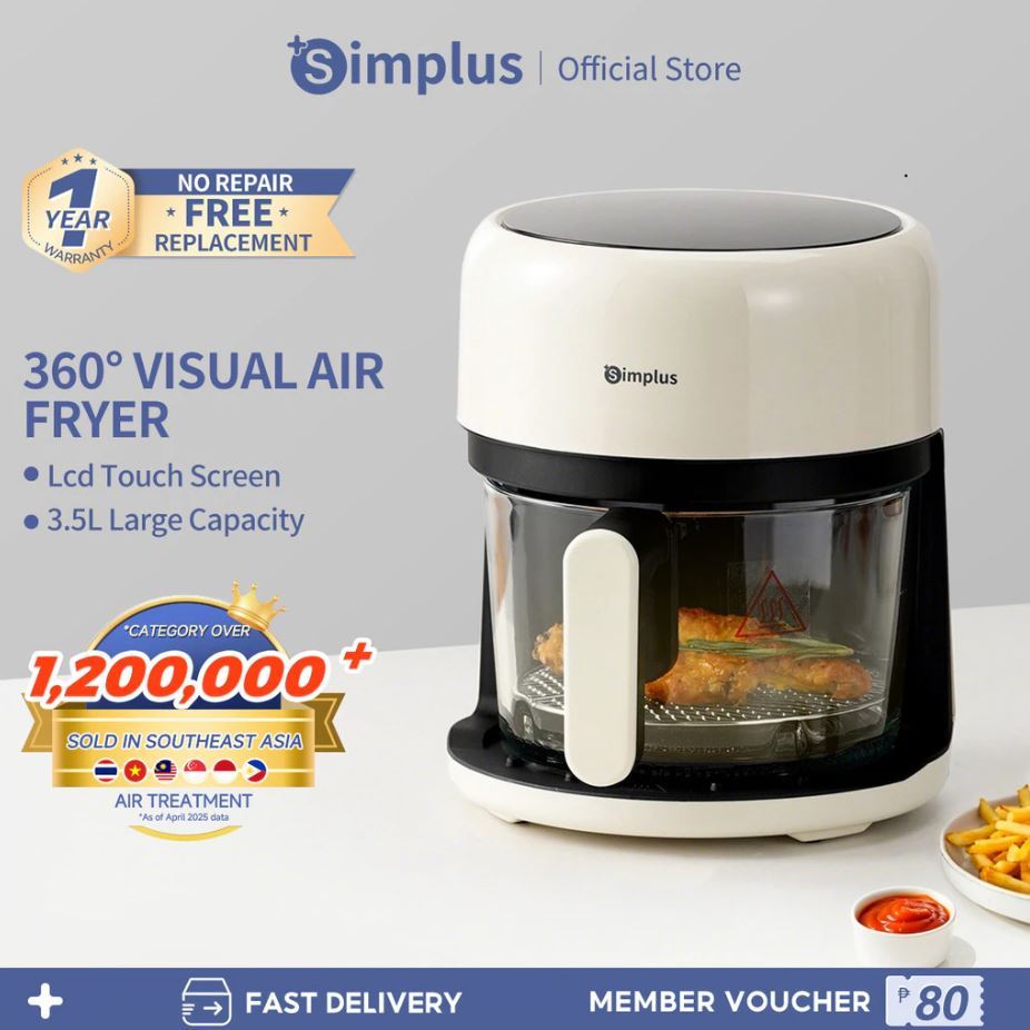 Simplus Air Fryer 3.5L Visual Glass Digital Touch Screen Fully Automatic Non Stick Pan | Shopee ...