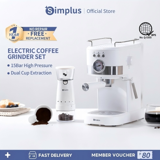 Simplus Coffee Machine Set Espresso Coffee Machine + Coffee Grinder ...