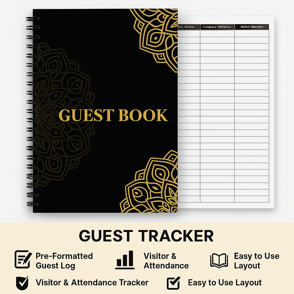 Guest Tracker Notebook – Record Visitor Details, Contact Info ...