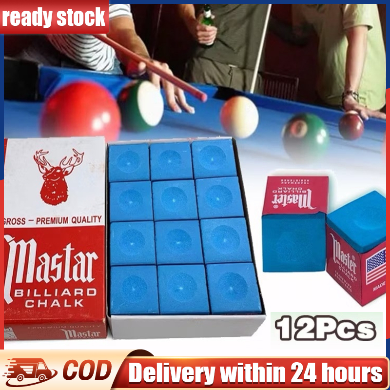 12Pcs Premium Original Blue Billiard Chalk Cubes for Pool Cue Tip ...