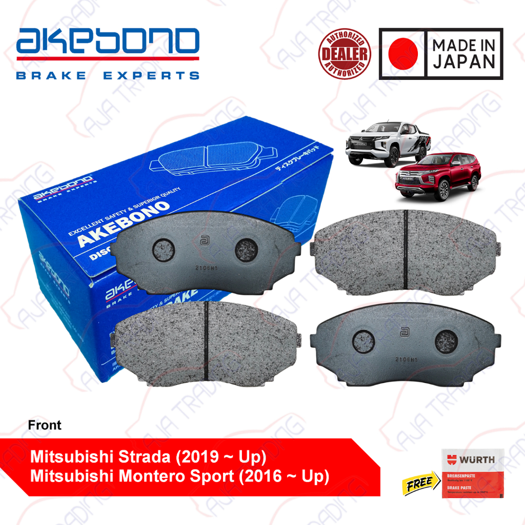 Genuine Akebono Front Brake Pads for Mitsubishi Montero (2016 ~ Up ...