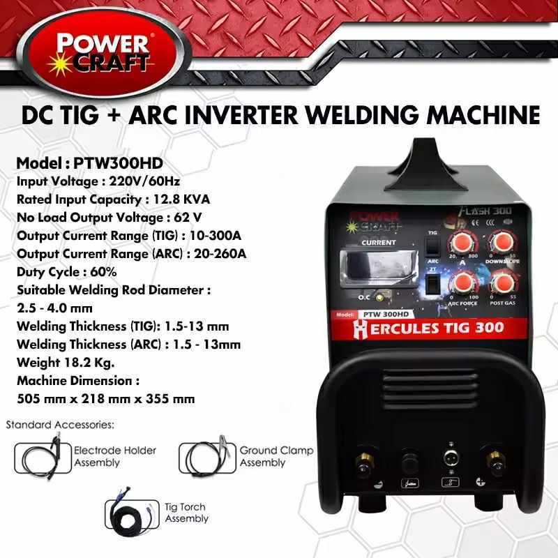 PowerCraft - Welding Machine DC TIG and ARC 300A ( PTW 300HD) | Shopee ...