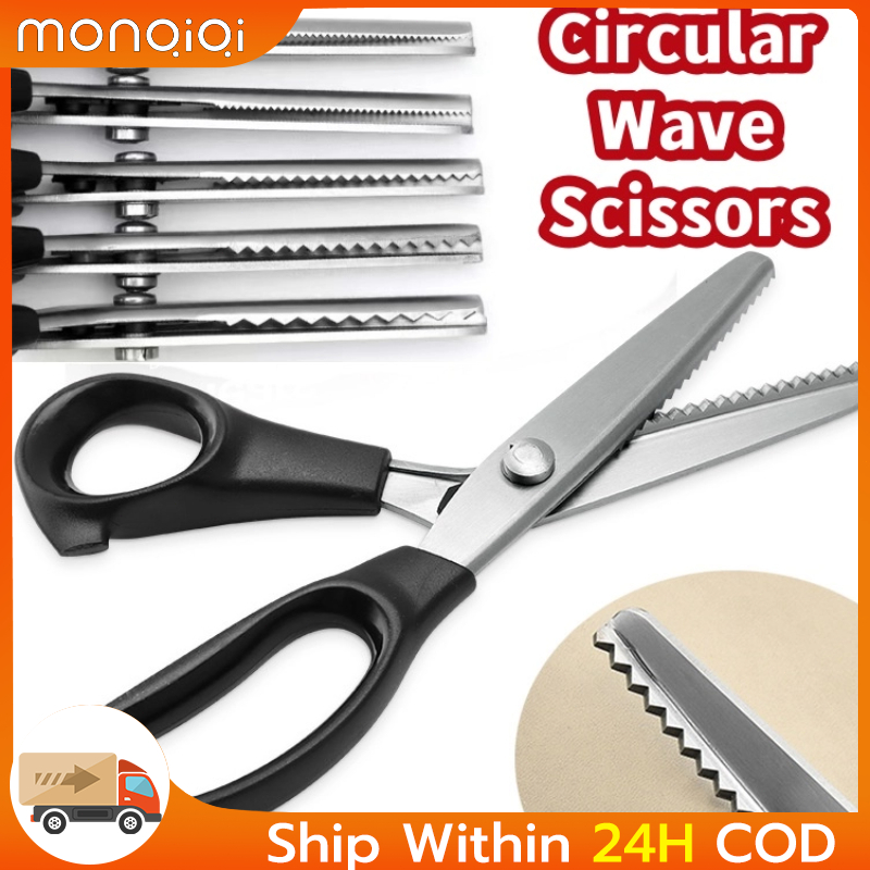 Stainless Steel Pinking Shears Sewing Scissor Fabric Leather Craft ...