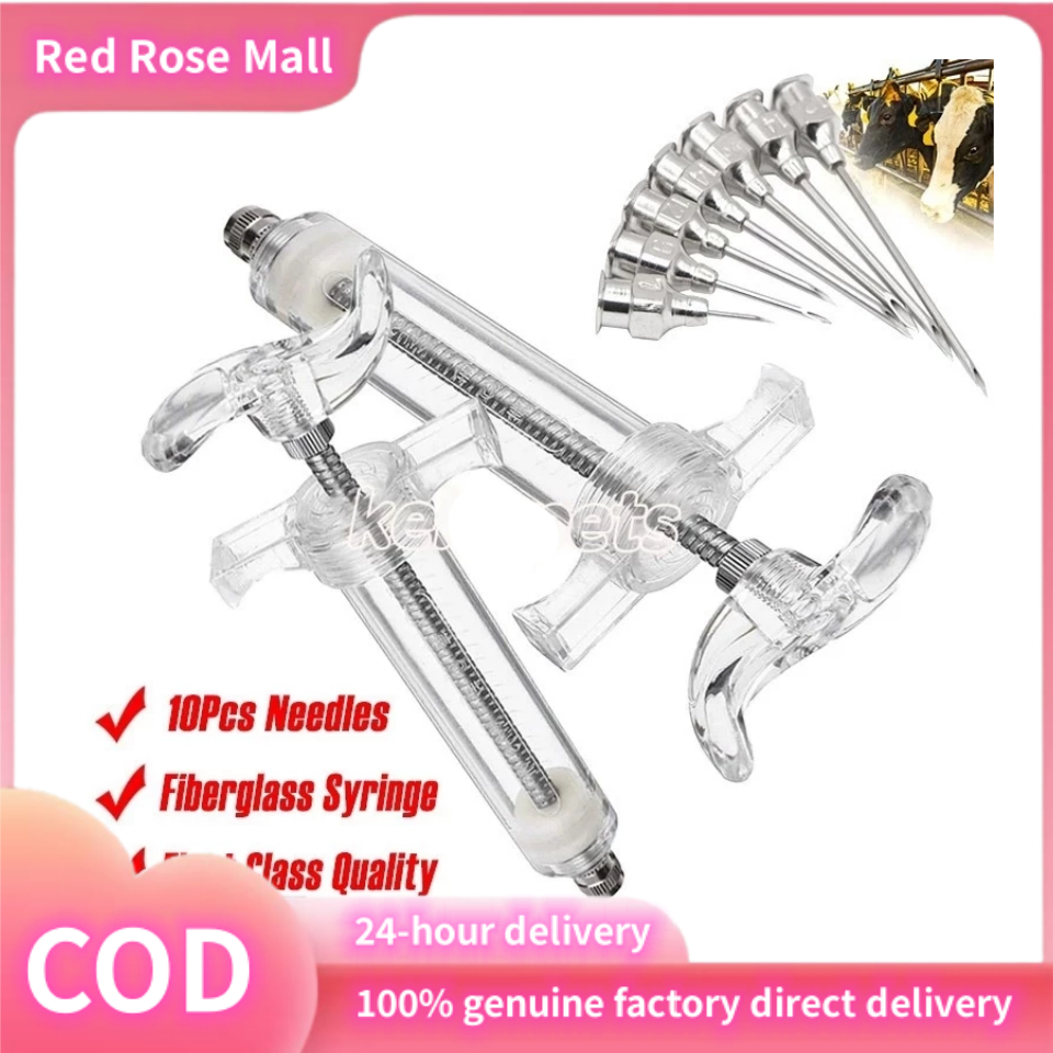 10ML Fiber glass syringe Heavy duty Veterinary injection syringe for ...