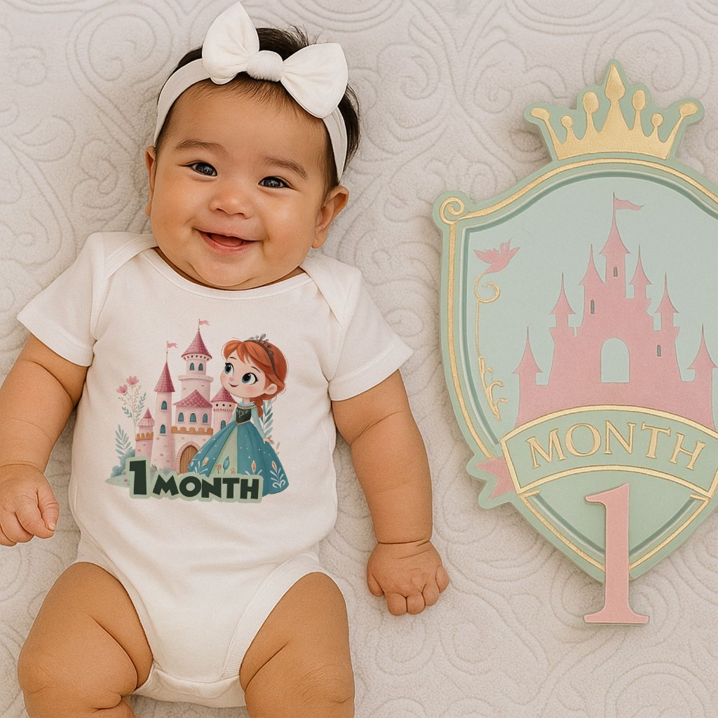 Disney Princess monthly milestone outfit for baby girl - Baby clothes ...