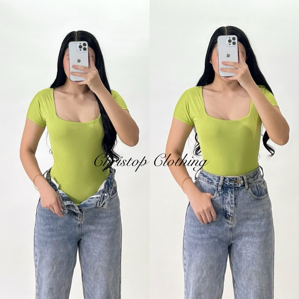 EBEB SQUARE NECK DOUBLE LINEN FULL LENGTH PLAIN TOPS CASUAL COTTON ...