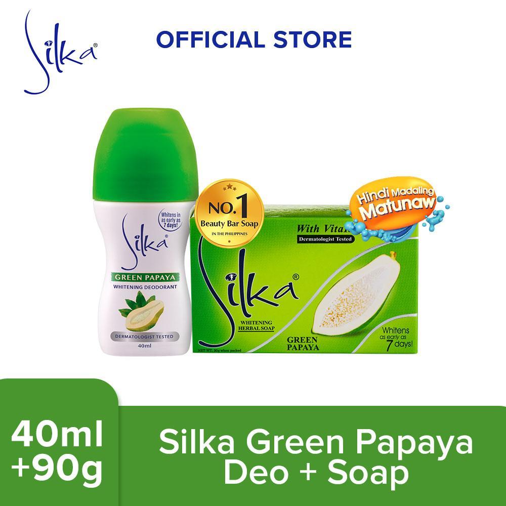 Silka Green Papaya Soap 90g with Silka Green Papaya Deodorant 25 ml | Shopee Philippines