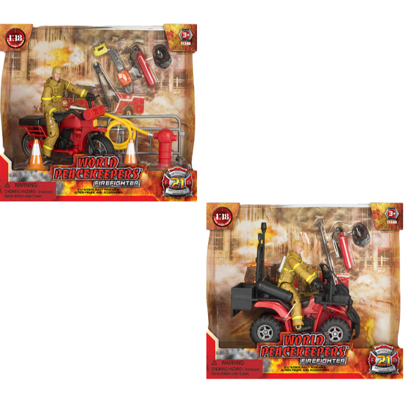 World Peacekeepers Fire Rescue Toy Set – Collectible Firefighter ...
