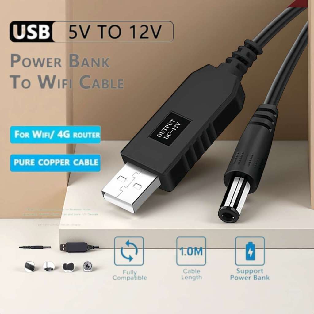 Scot Chu DC 5V to 12V USB Charging Cable WIFI Router USB to DC Power ...