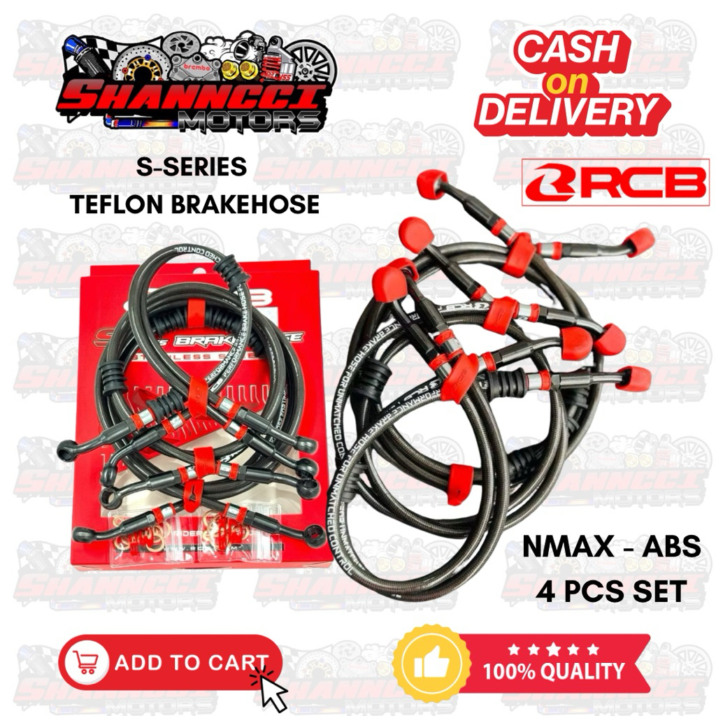 RCB RACING BOY BRAKE HOSE S-SERIES TEFLON NMAX ABS (4PCS) | Shopee ...