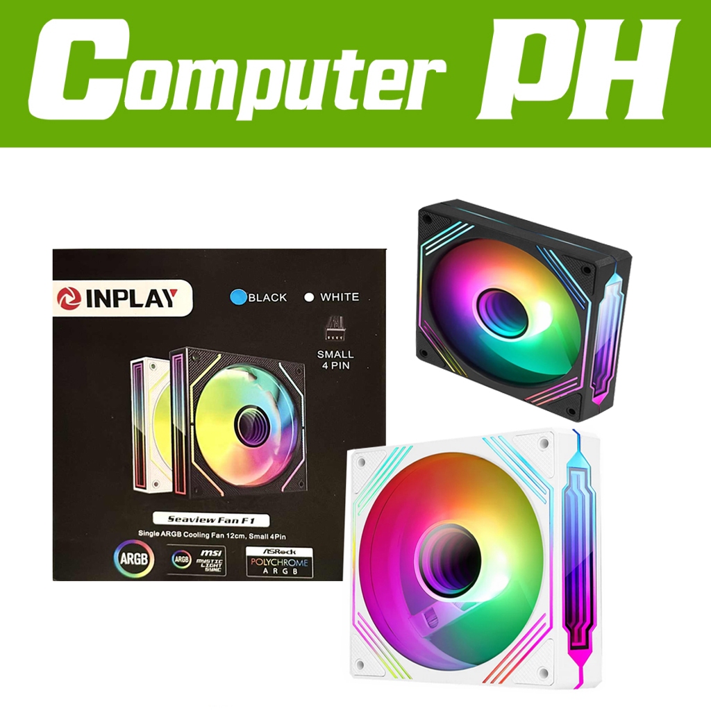 Inplay Seaview F1 Single Fan Mini 4Pin - White/Black | Shopee Philippines