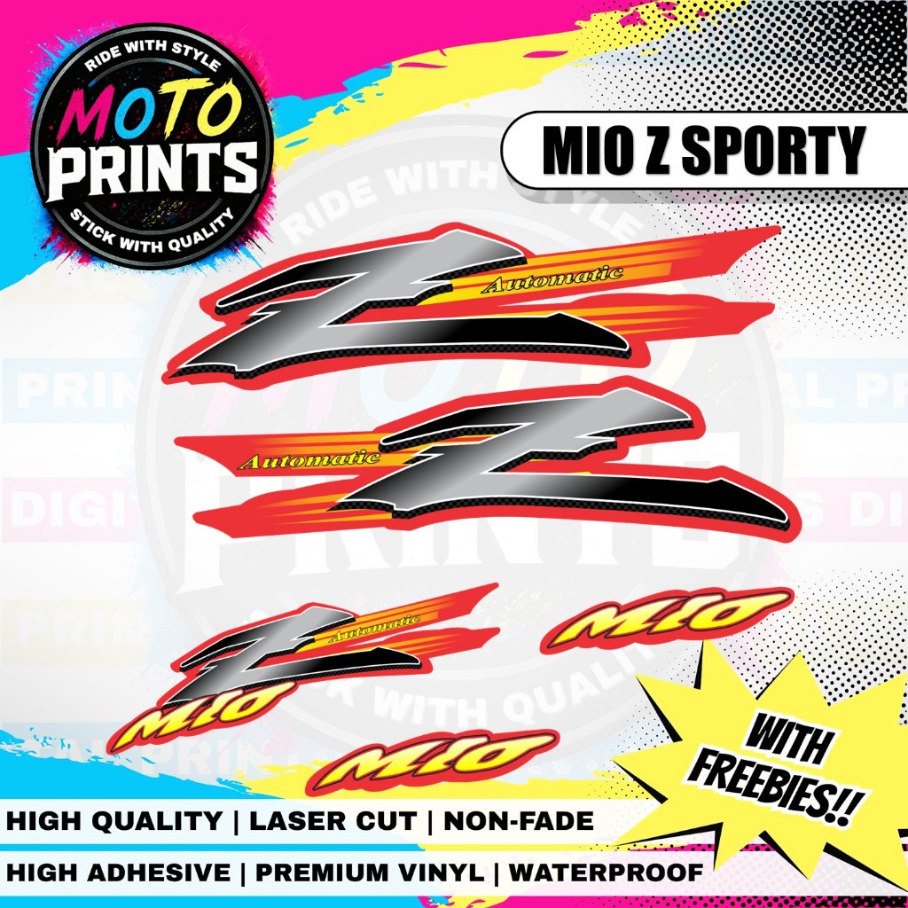 YAMAHA MIO Z SPORTY STRIPPING DECALS (WATERPROOF, LAMINATED, FADE PROOF ...