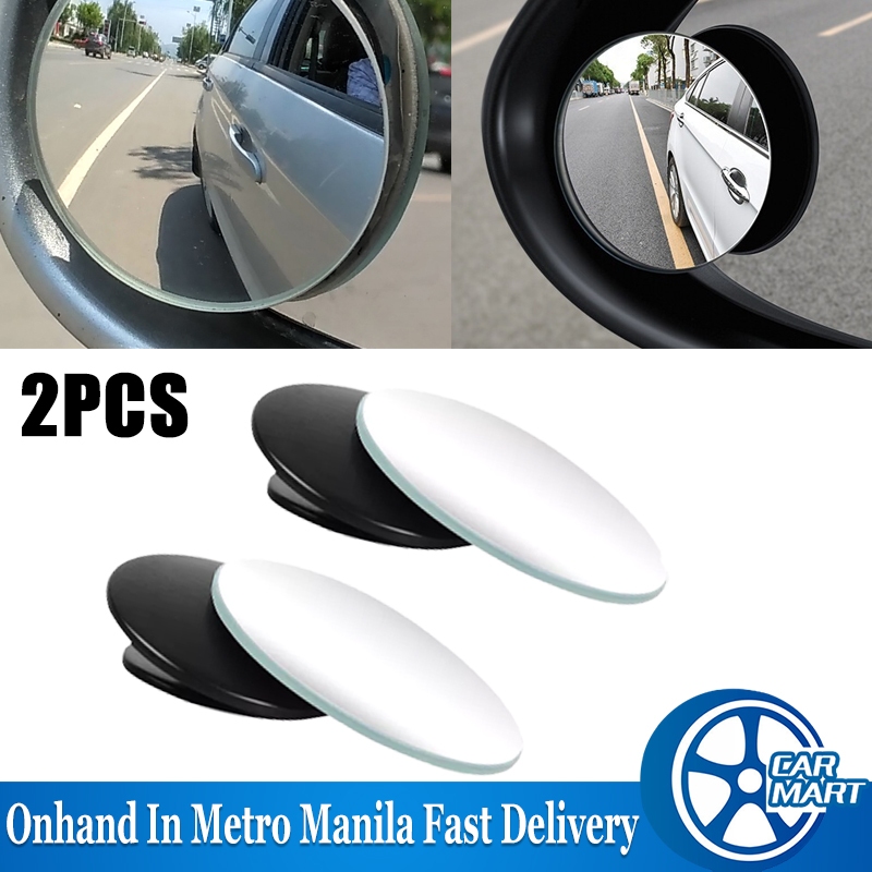 2pcs Car Rearview Mirror Infinity Small Round Mirror 360 Degree ...