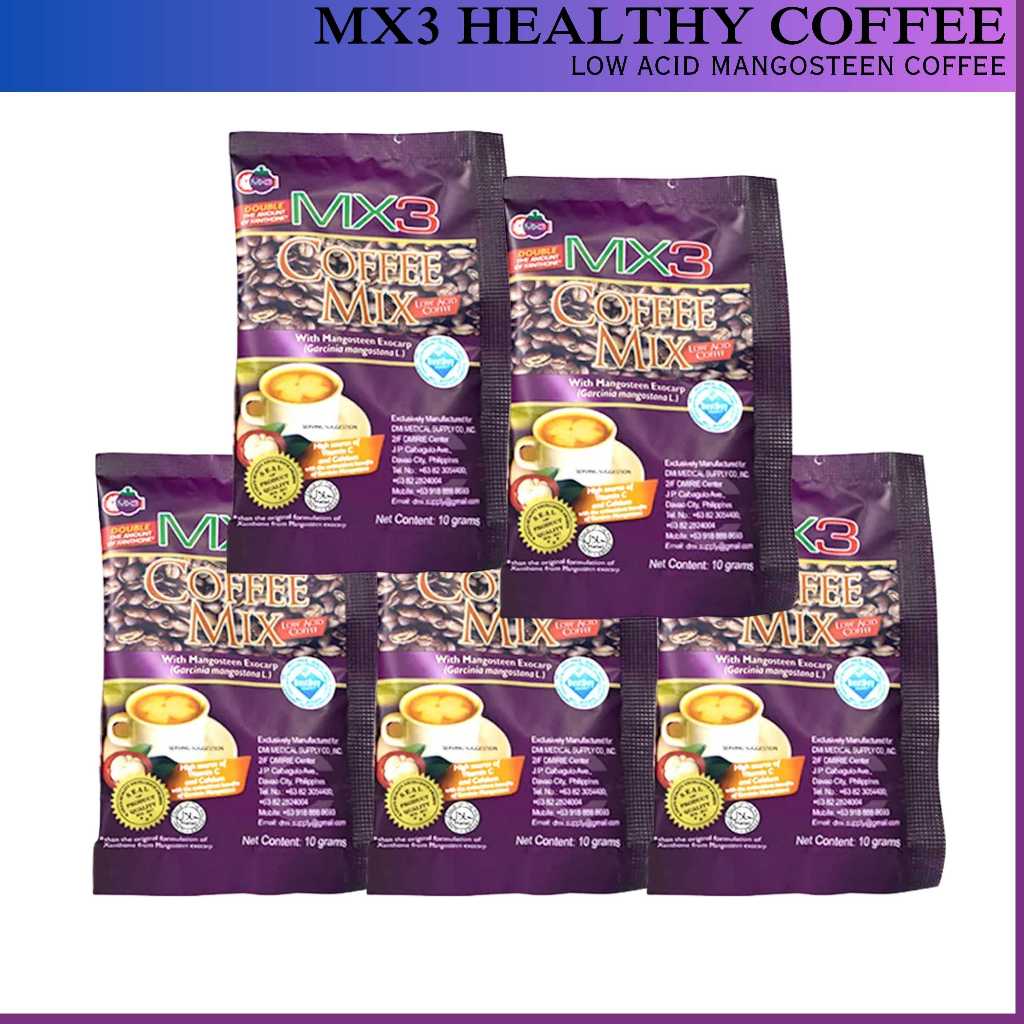 MX3 Coffee Mix 5 Sachets Low Acid Coffee w Mangosteen Exocarp Healthy ...