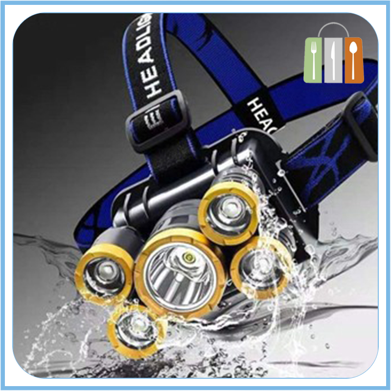 Wearable five-head headlamp with strong light and super bright long ...