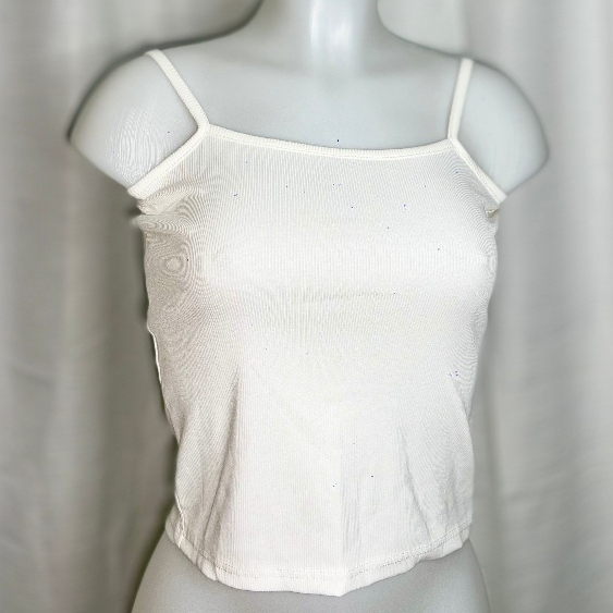 LOVITO/Spaghetti Strap Crop (Thin spaghetti straps Cropped length ...