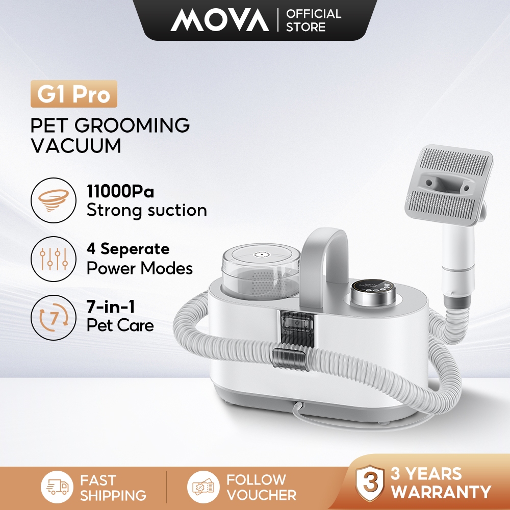 MOVA G1 Pro Pet Grooming Vacuum Cleaner Dog Cat 7 in 1 Care Kit Hair ...