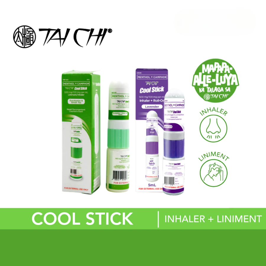 Tai Chi Cool Stick Inhaler + Roll-on Liniment Lavender Scent ...