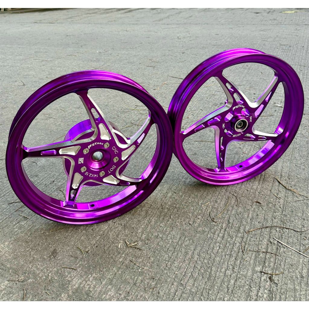 PZTECH FULLY CNC MAGS 14S 5 SPOKES HONDA CLICK 125 / CLICK 150 / CLICK ...