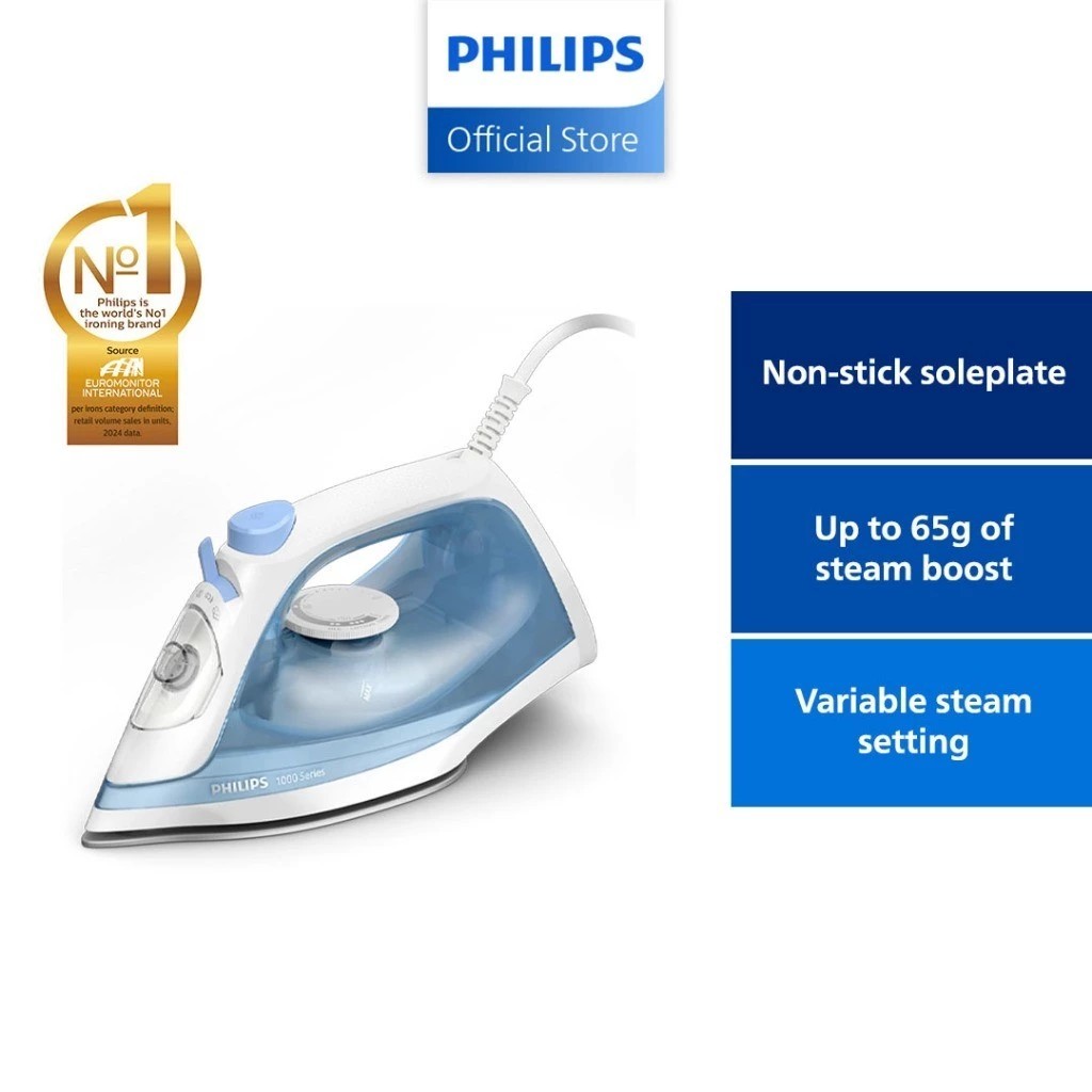 PHILIPS Steam Iron DST1040/30 2000W Non Stick Soleplate Calc Clean ...