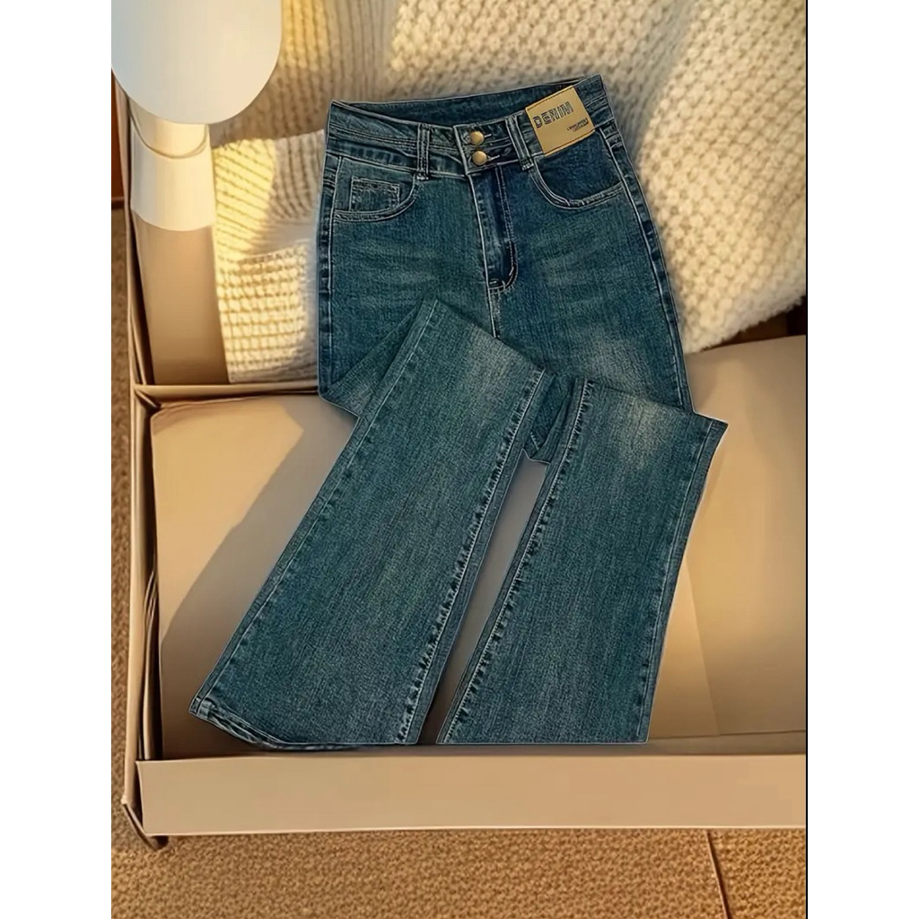 (2pcs) Skiny [Elegant Style] Women's Stretch Denim Flare Jeans - Low ...