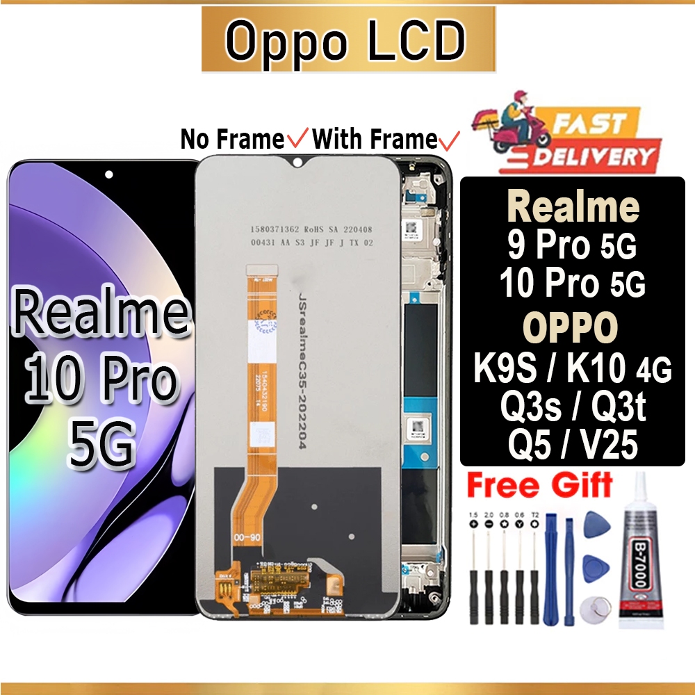 Original LCD Realme 10 Pro 5G 9 Pro 5G OPPO K9S K10 4G Q3s Q3t Q5 V25 ...
