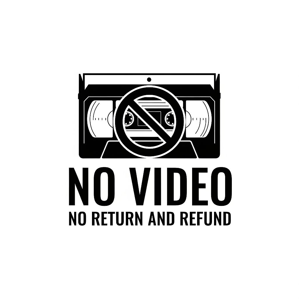 No video no return no refund label sticker waterproof 50x30mm 100 pcs ...