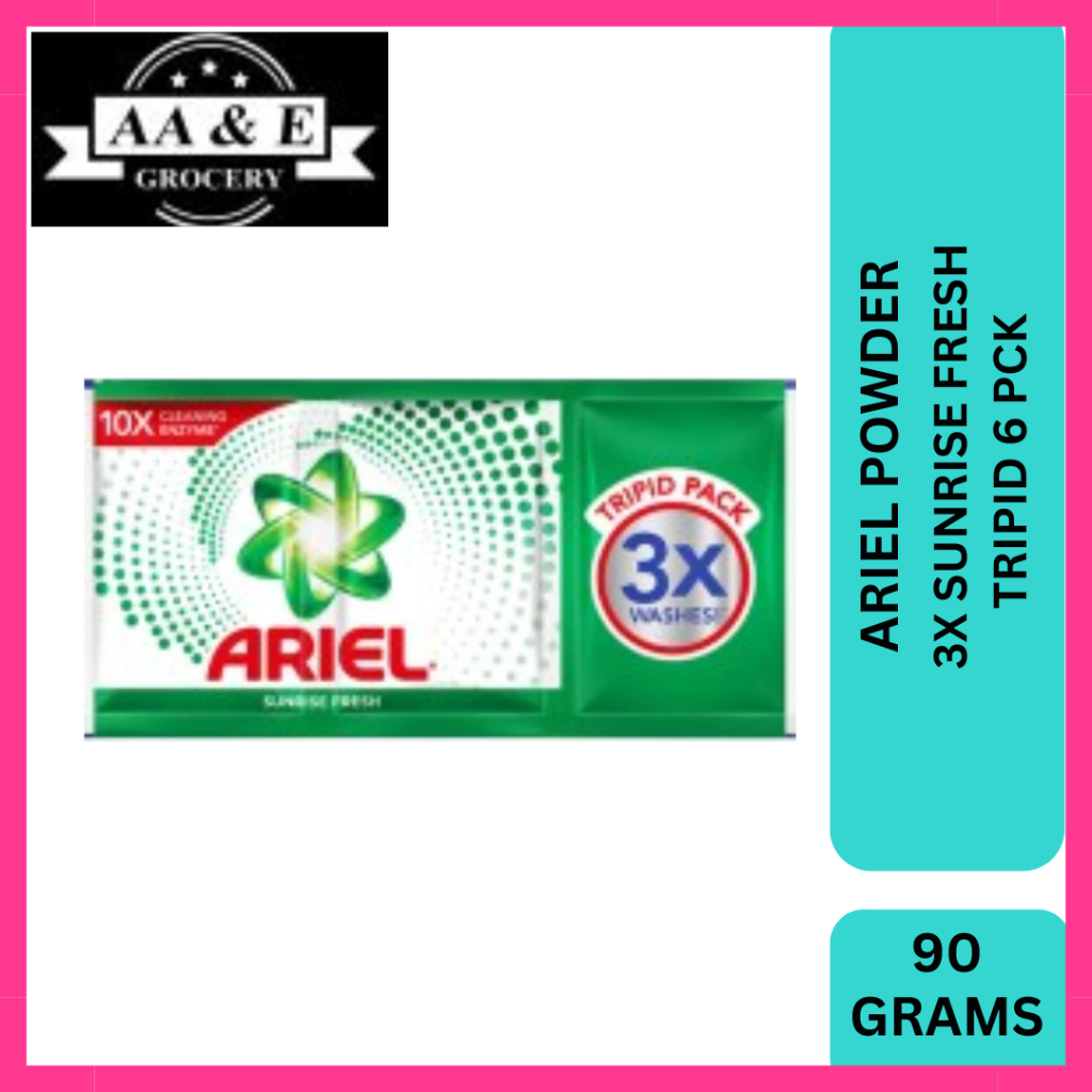 ARIEL SUNRISE 3X TRIPID WASHING POWDER DETERGENT 6PCK 90 GRAMS | Shopee ...