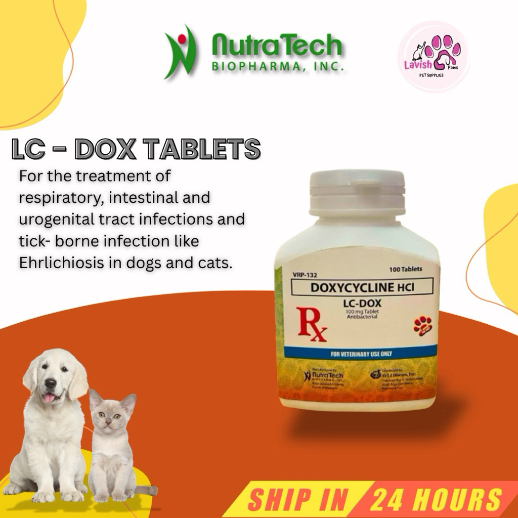 LC DOX ANTIBACTERIAL 100 TABLETS (1bottle) for Cats and Dogs Lcdox LC ...