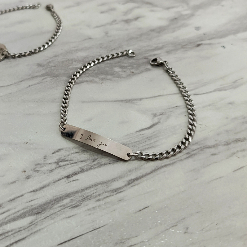 Legendaire | Engraved Bar Bracelet (silver) | Shopee Philippines