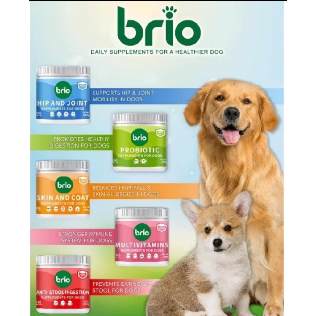 Brio Supplements For Dogs_HIP & JOINT, ANTI-STOOL, SKIN & COAT ...