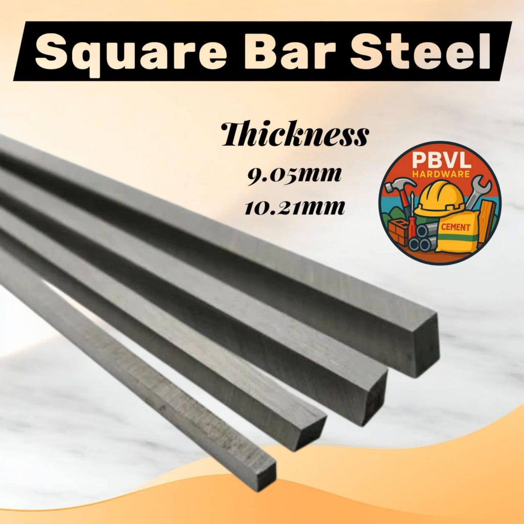 SQUARE BAR STEEL 9.05mm, 10.21mm Sold per 1FT, 2FT, 3FT, 4FT, 150cm ...