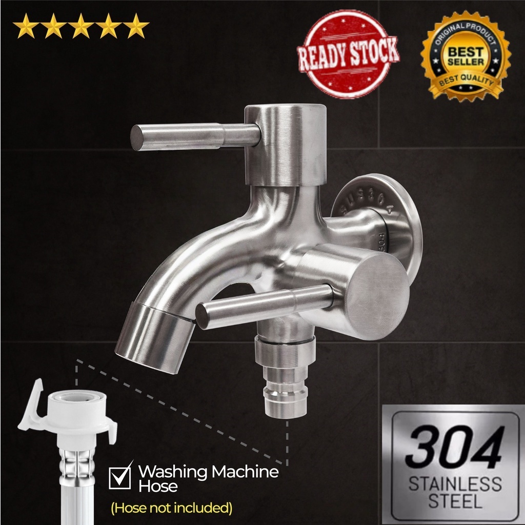 1 in 2 out Head Two Way Faucet SUS304 2 way Faucet Stable Flow Even in ...