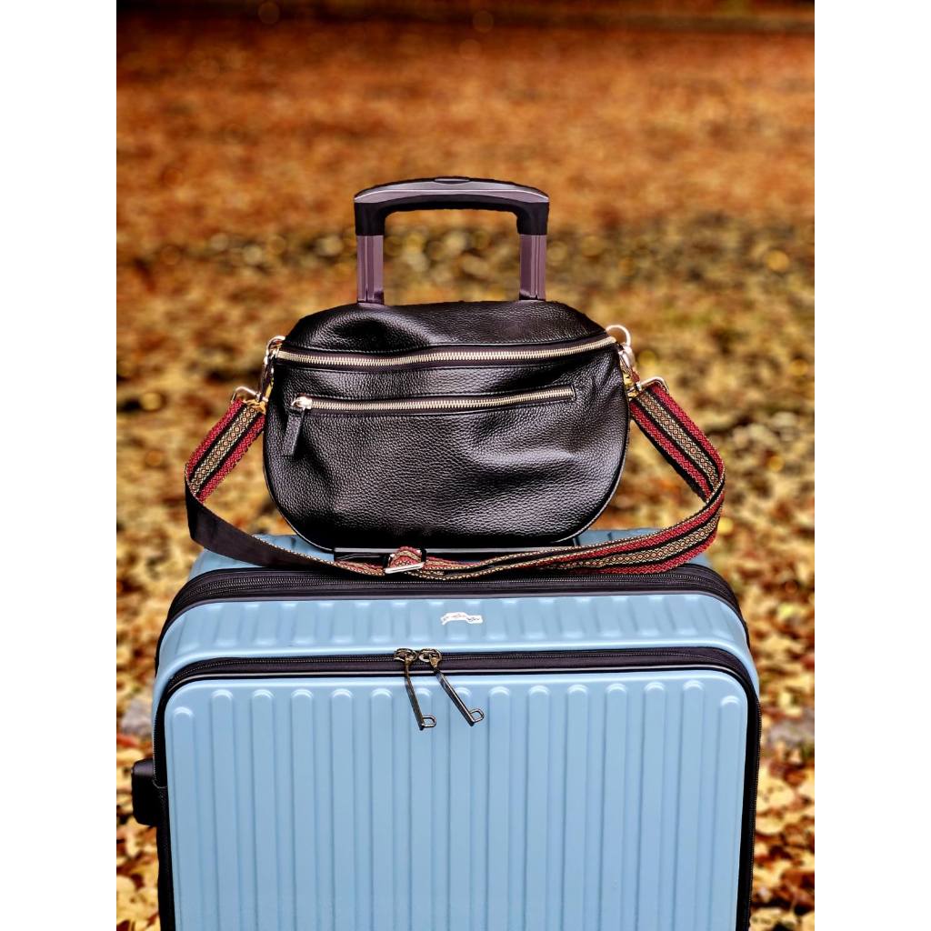 Full Grain Cowhide Leather Moon Bag Crossbody Shoulder Strap | Shopee ...