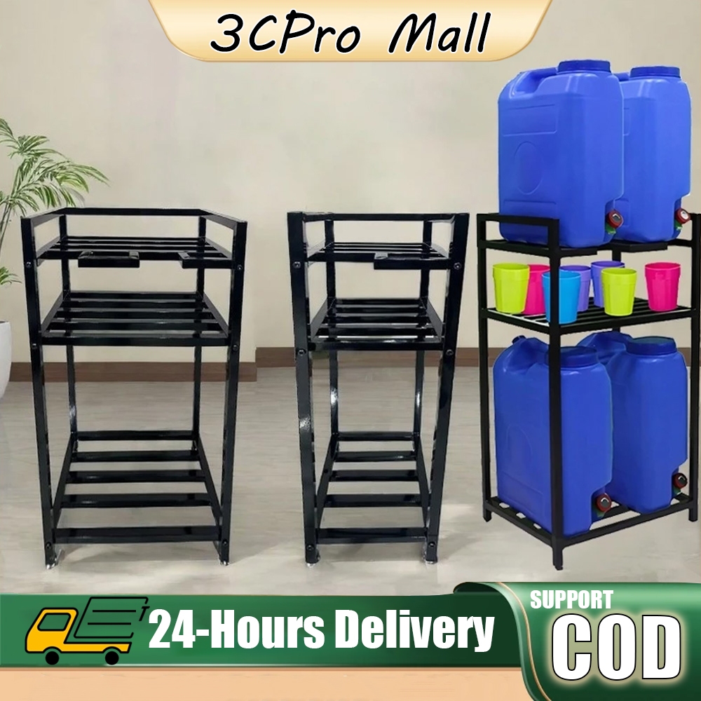 Water Container Rack 3 Layer Carbon Steel Water Gallon Rack Water Tank ...