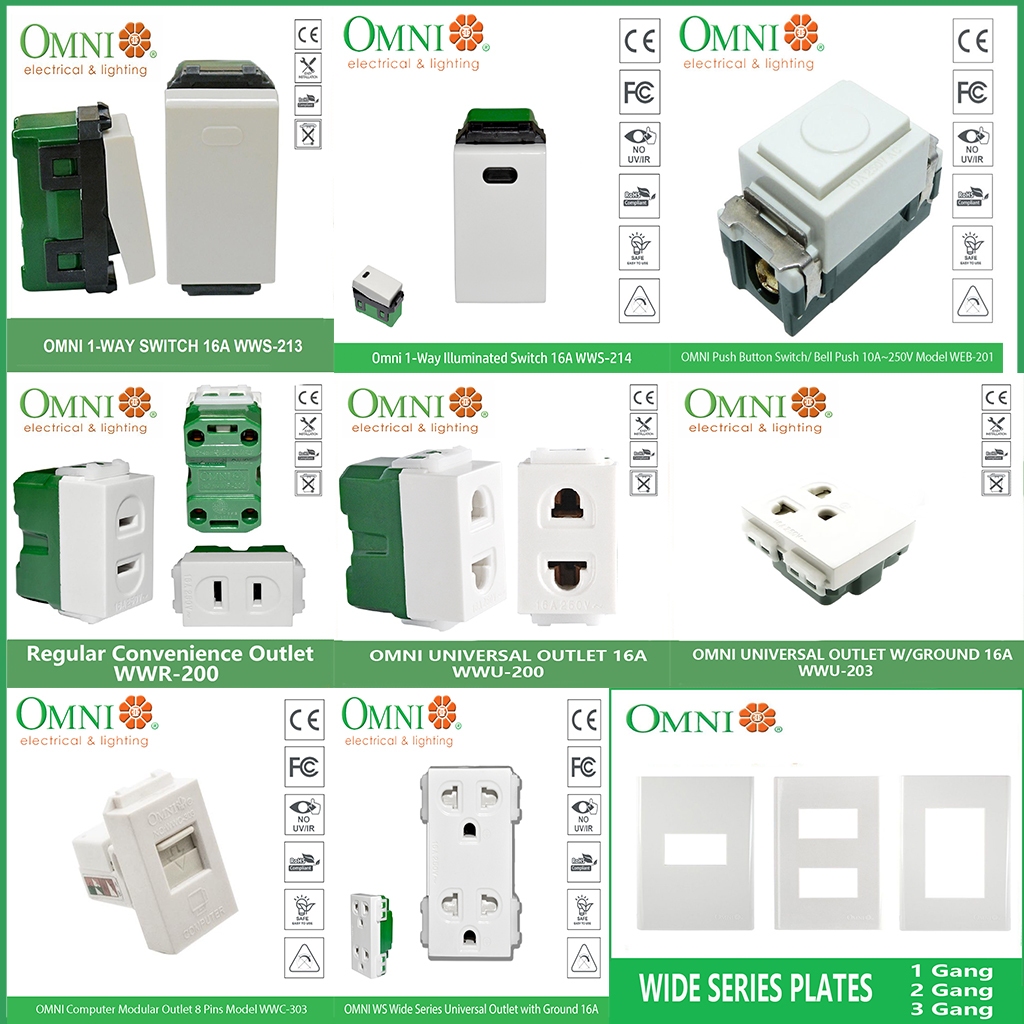 Omni 1, 2, 3, Gang Plate Wide Series WWP Socket and Outlet 10pcs per ...