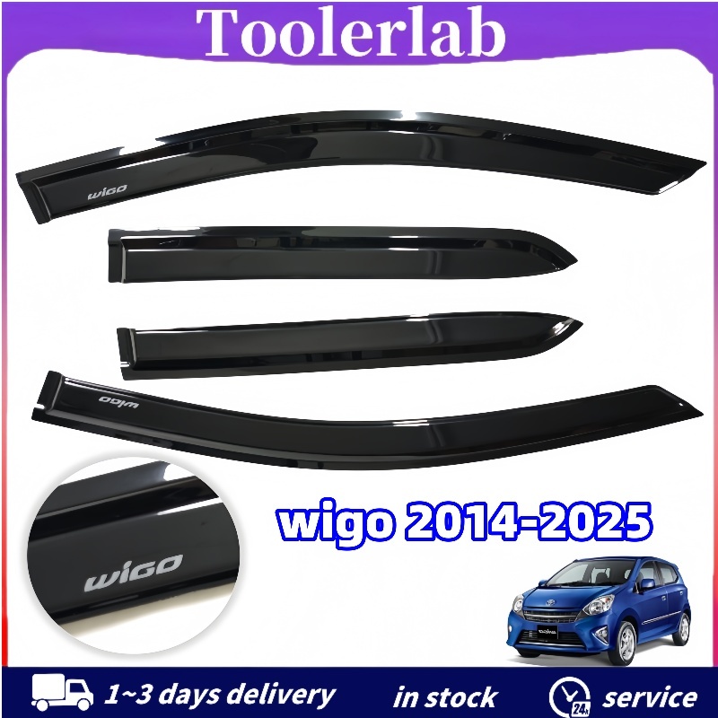 Window Door Rain Visor for Wigo 2014 to 2025 Rain Guard Visor Black ...