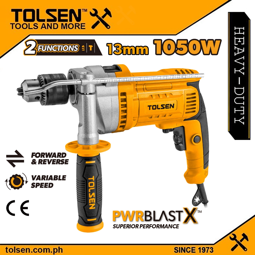 Tolsen Industrial Chuck Impact Drill Hammer (850W & 1050W KEY | KEYLESS ...