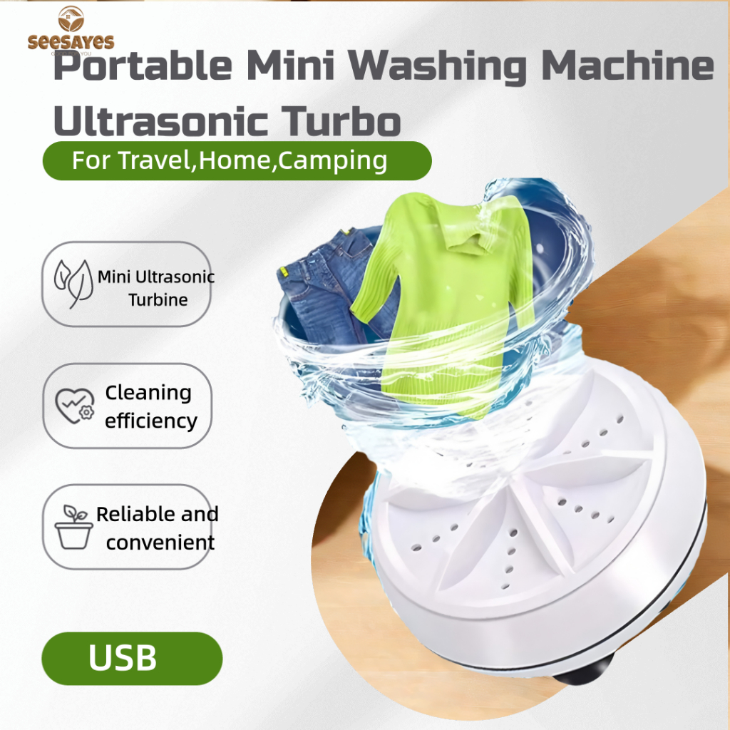 Ultrasonic Portable Washing Machine, Mini Washer Turbine Travel, Eco ...