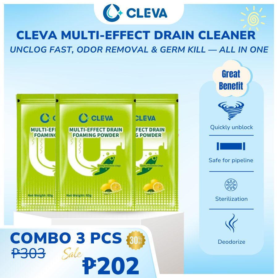 Drain Cleaner Powder CLEVA Organic Waste Decomposer - Dissolves Hair ...