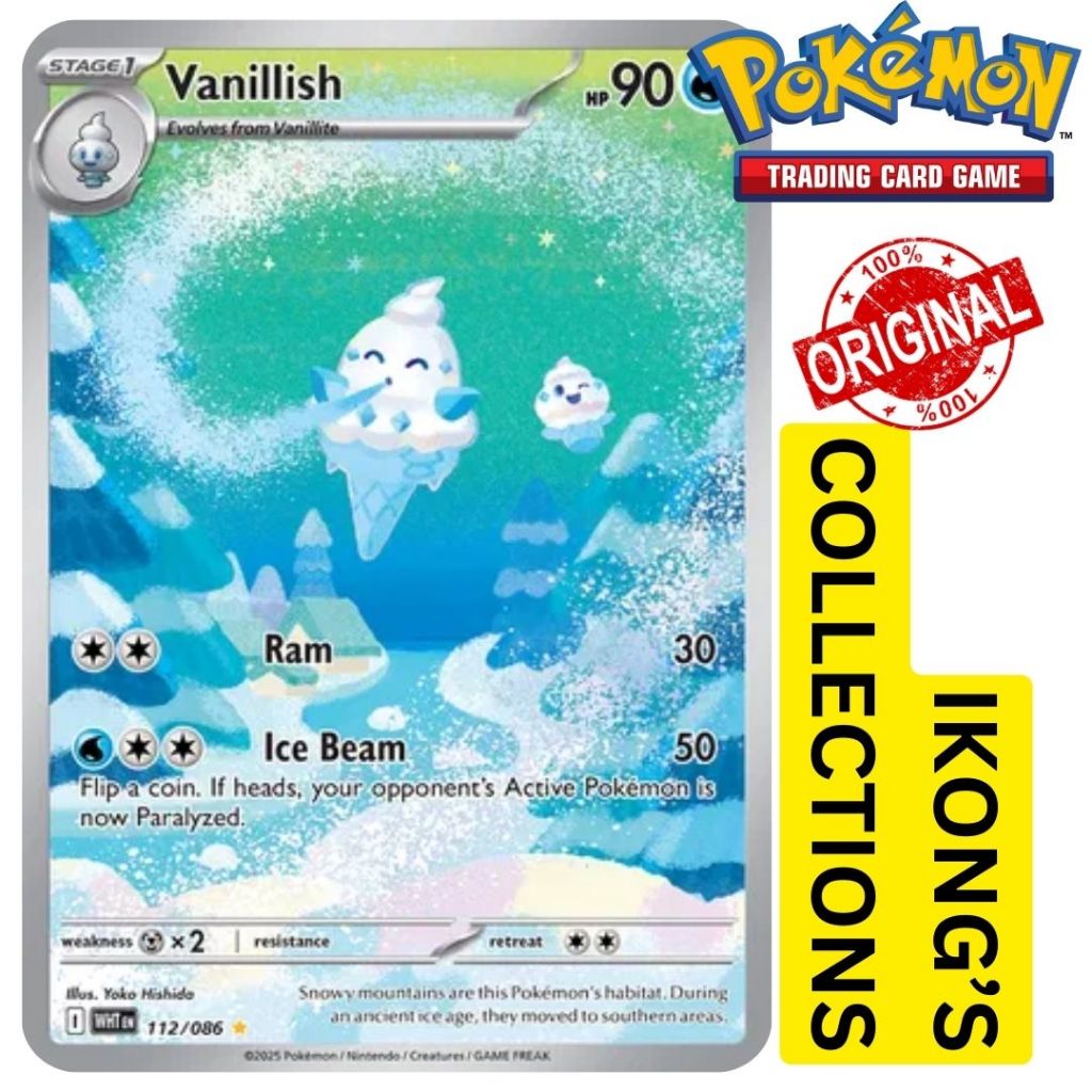 Vanillish Full Art Pokémon White Flare WHT Card number 112/086 Rarity ...