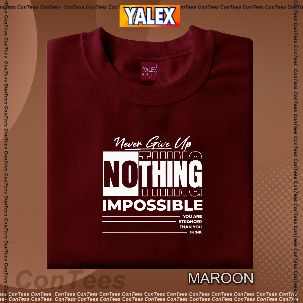 NEVER GIVE UP, NOTHING IS IMPOSSIBLE Aesthetic Minimalist Unisex ...