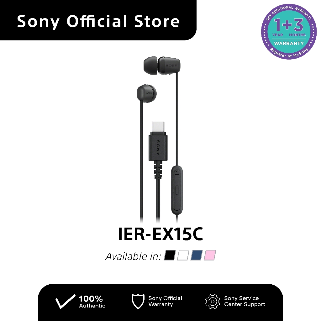 Sony IER-EX15C / IER EX15C Wired Headset Earphones USB Type C | Shopee ...