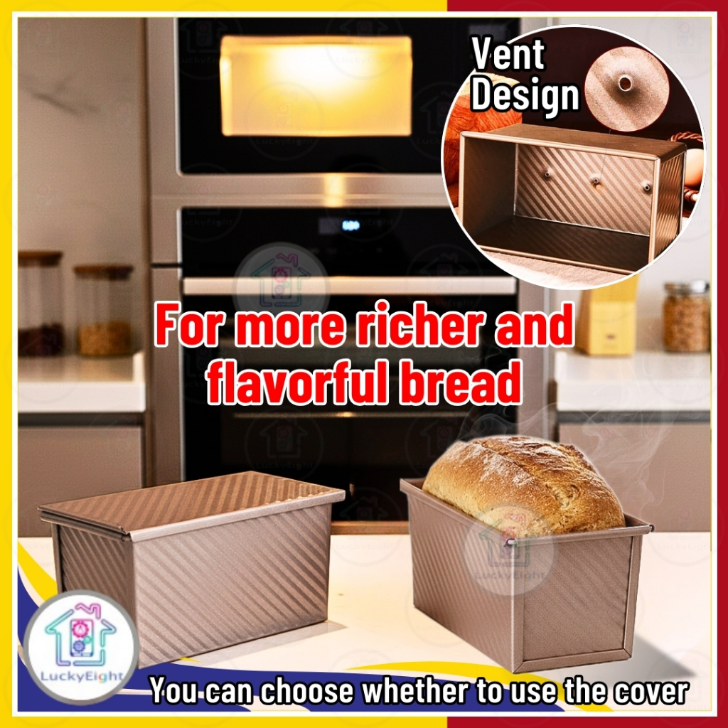 Bakeware Pullman Loaf Pan Molder With Cover Nonstick Bread Baking Mould ...
