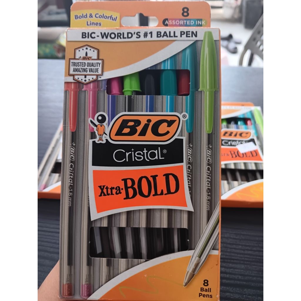 Bic original ballpen crystal Xtra bold 8 pcs per pack | Shopee Philippines