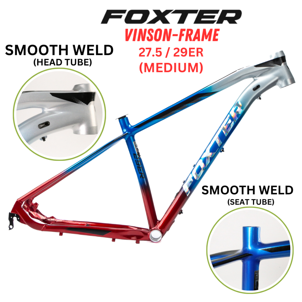 FOXTER Vinson FRAME - ALUMINUM ALLOY Mountain Bike Frame 27.5 Medium ...