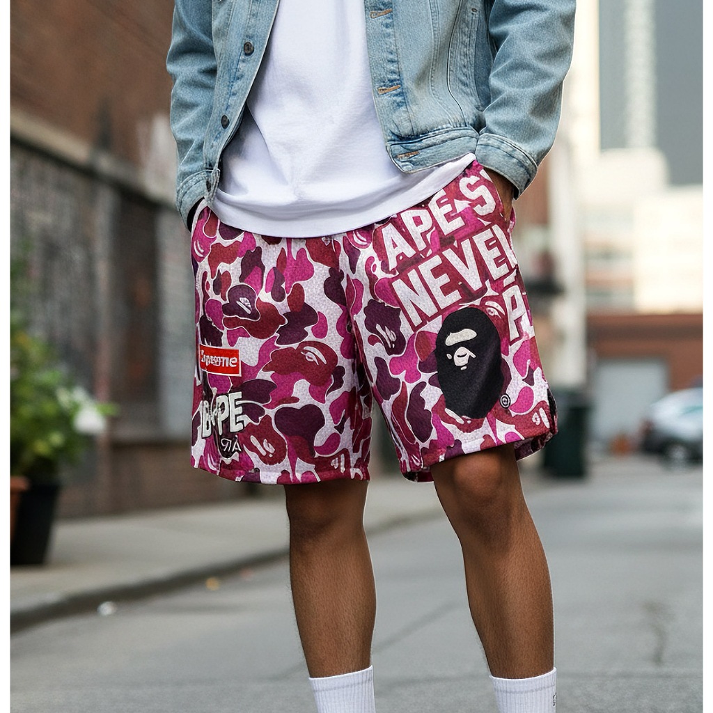 ARTEES® bape taslan shorts mesh short drifit unisex men women full ...