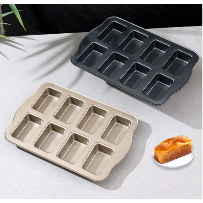 Mini Loaf Pans 8-Cavity Non-stick Tiny Banana Bread Pan Carbon Steel ...