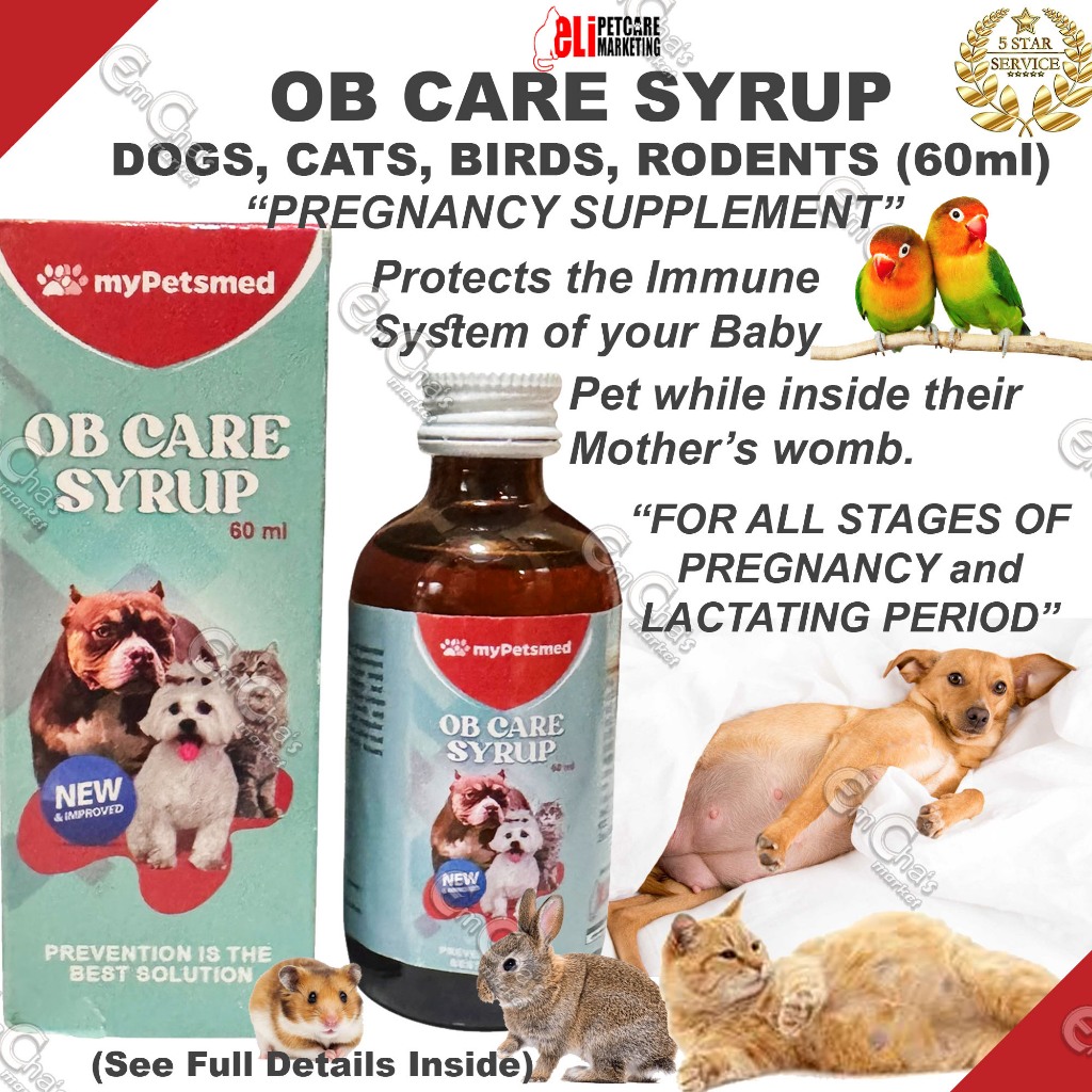 PET ORAL CARE: ELI OB CARE SYRUP 60ml Dogs and Cats Dog Pregnancy Cat ...