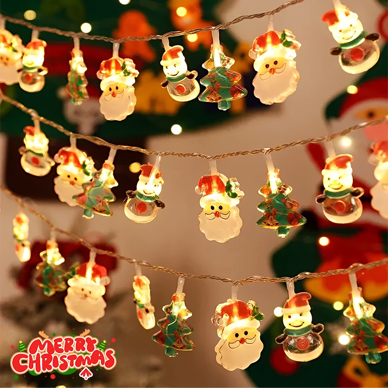 1.5-M LED Christmas Light Strings Santa Claus Snowman Christmas Tree ...